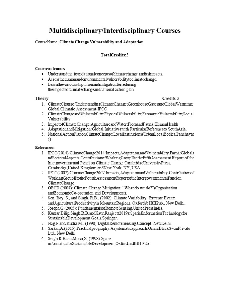 B.A Geography Interdisciplinary | PDF