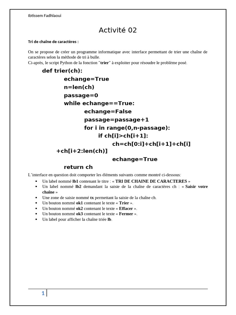 Tri Chaine | PDF