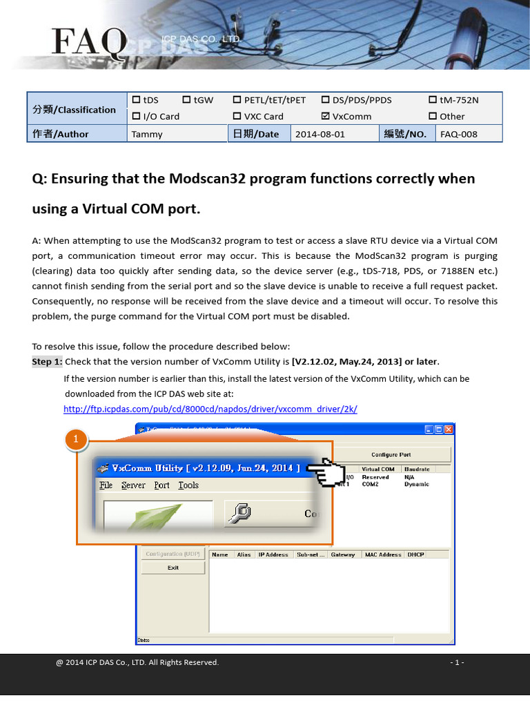 FAQ008 Ensuring That Modscan32 Functions Correctly en | PDF