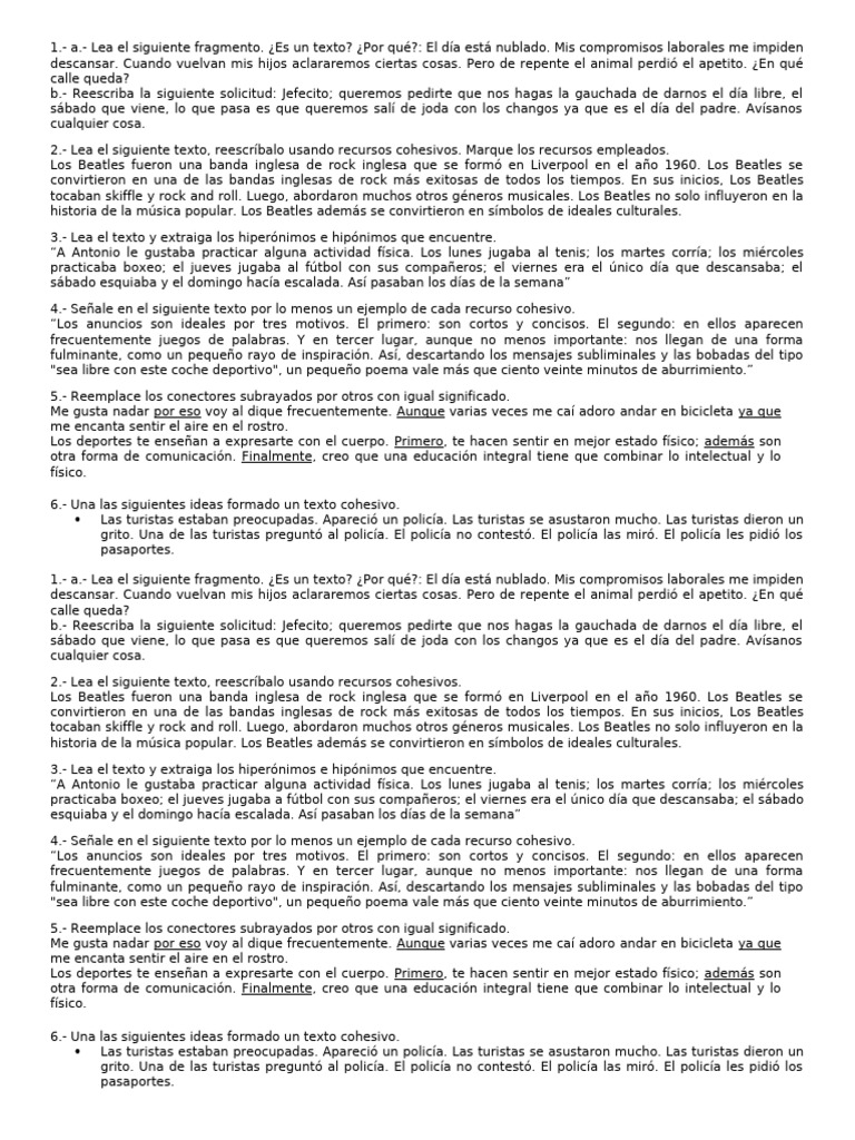 Evaluacion Recursos Cohesivos | PDF