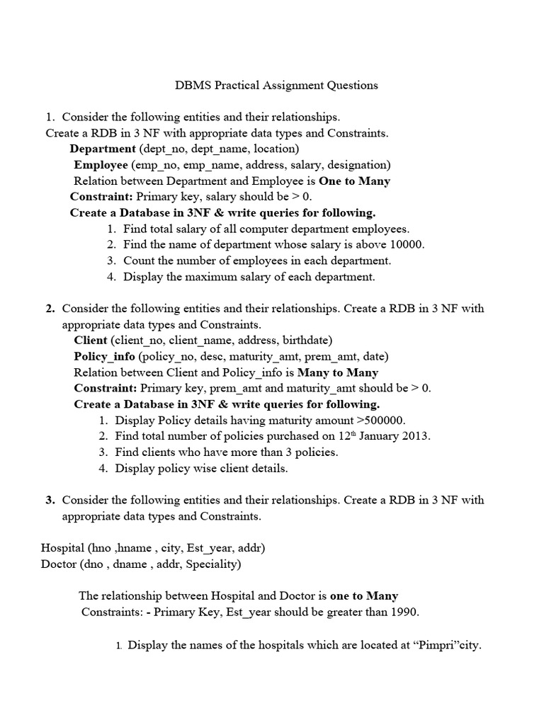 Dbms Practical Slips | PDF