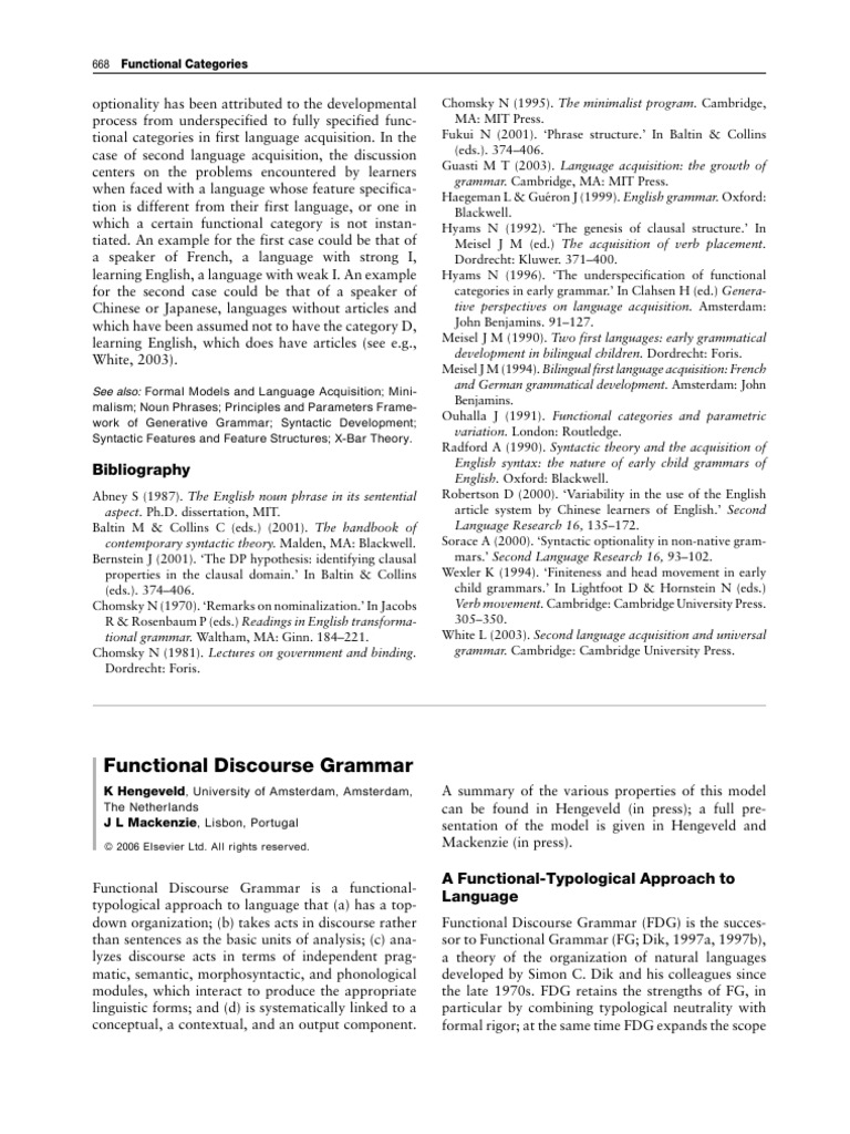 Functional Discourse Grammar | PDF