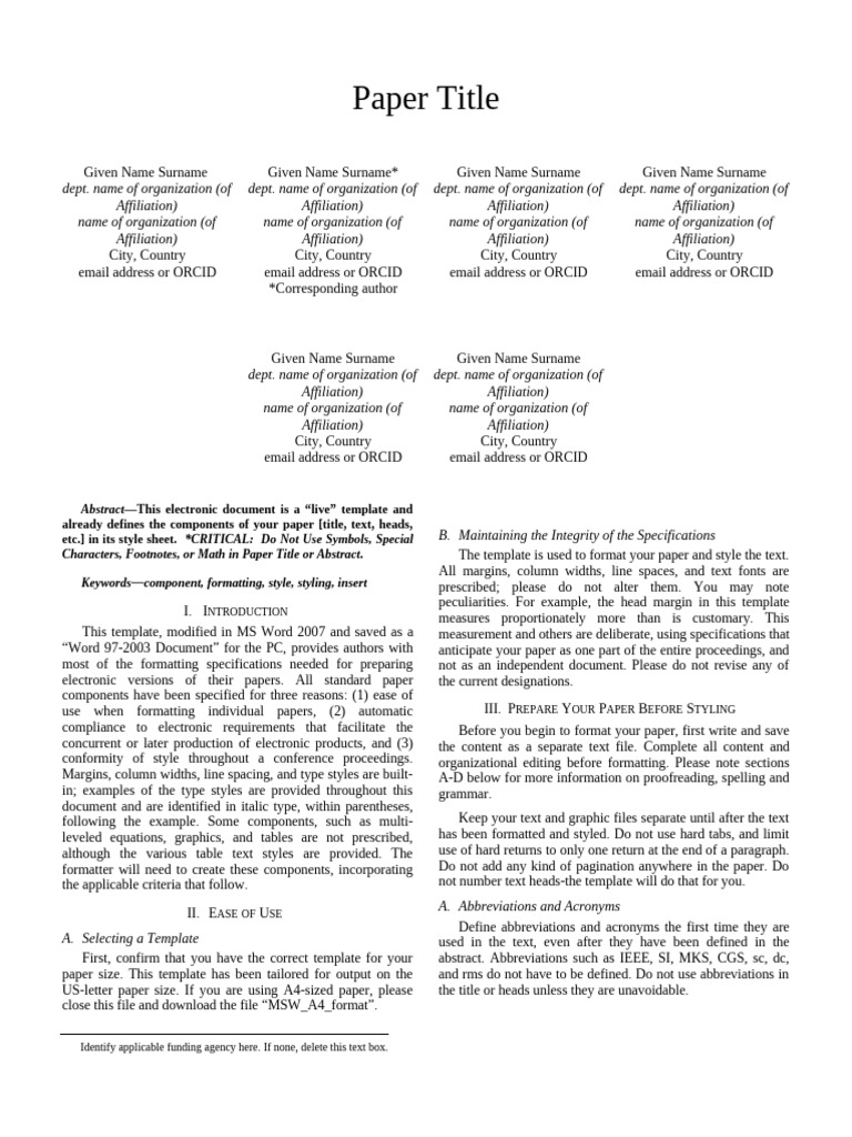 IEEE Formatting | PDF