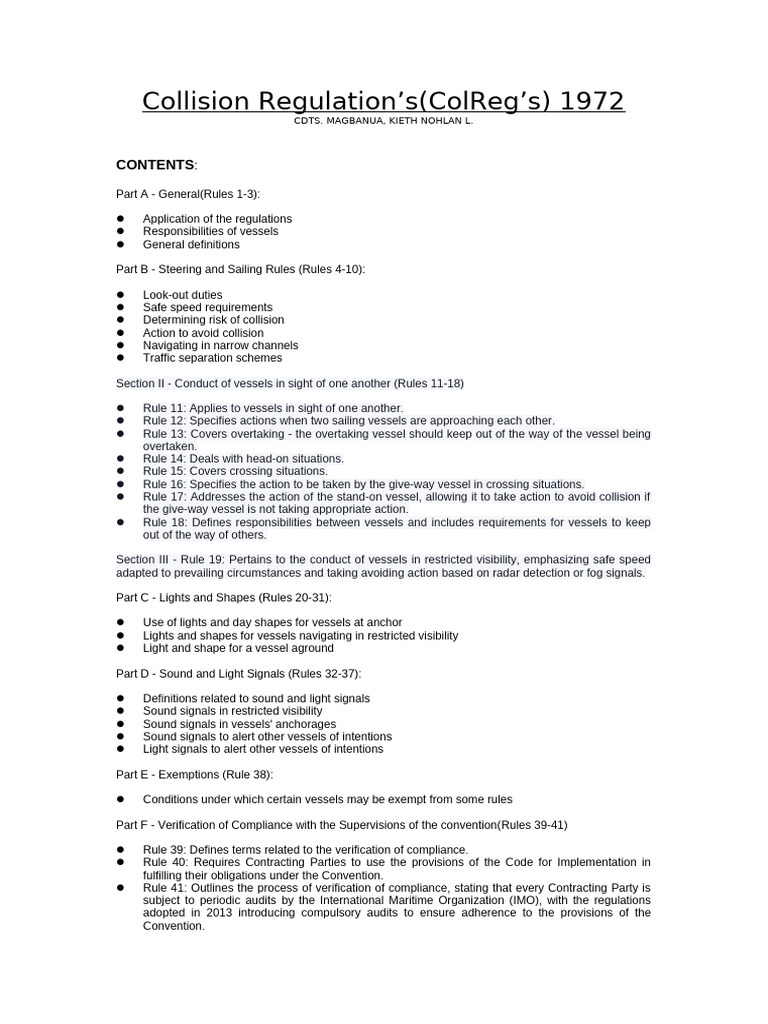 Collision Regulation | PDF