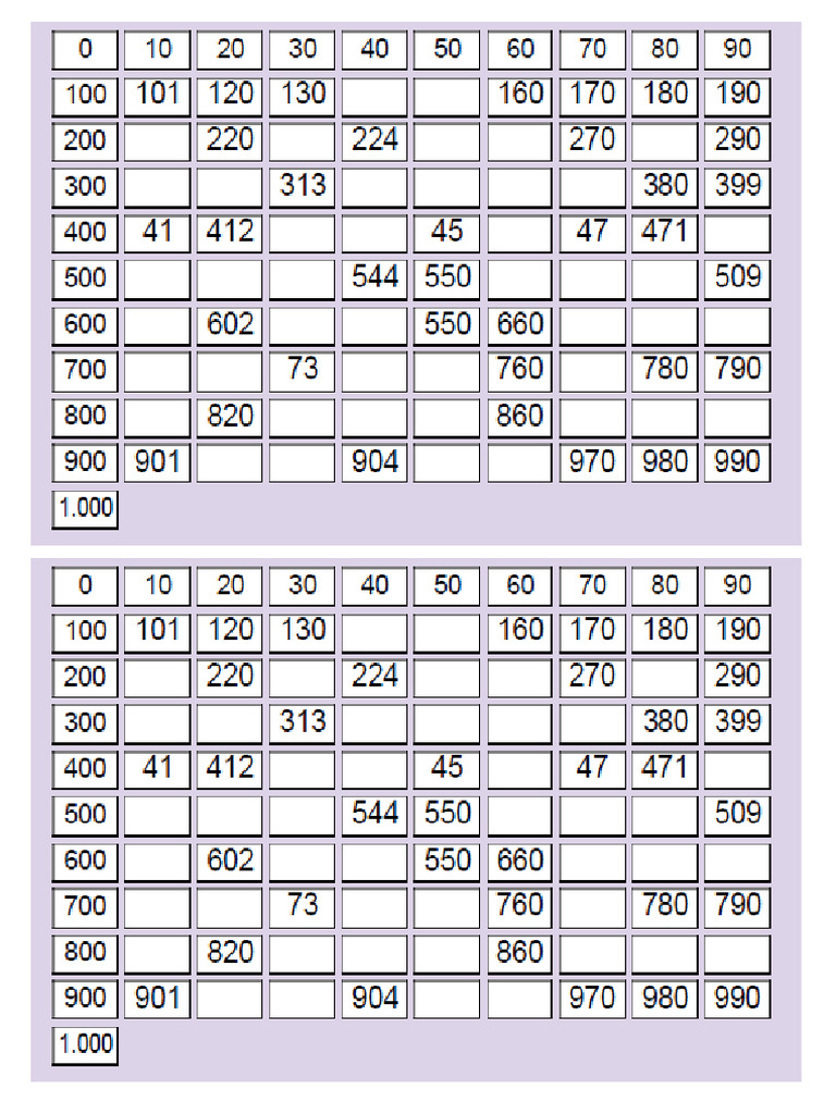 GRILLA MATEMatica Ordenar Numeros | PDF