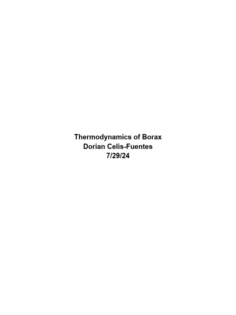 Lab 21 Thermodynamics of Borax | PDF | Solvation | Cooking, Food & Wine