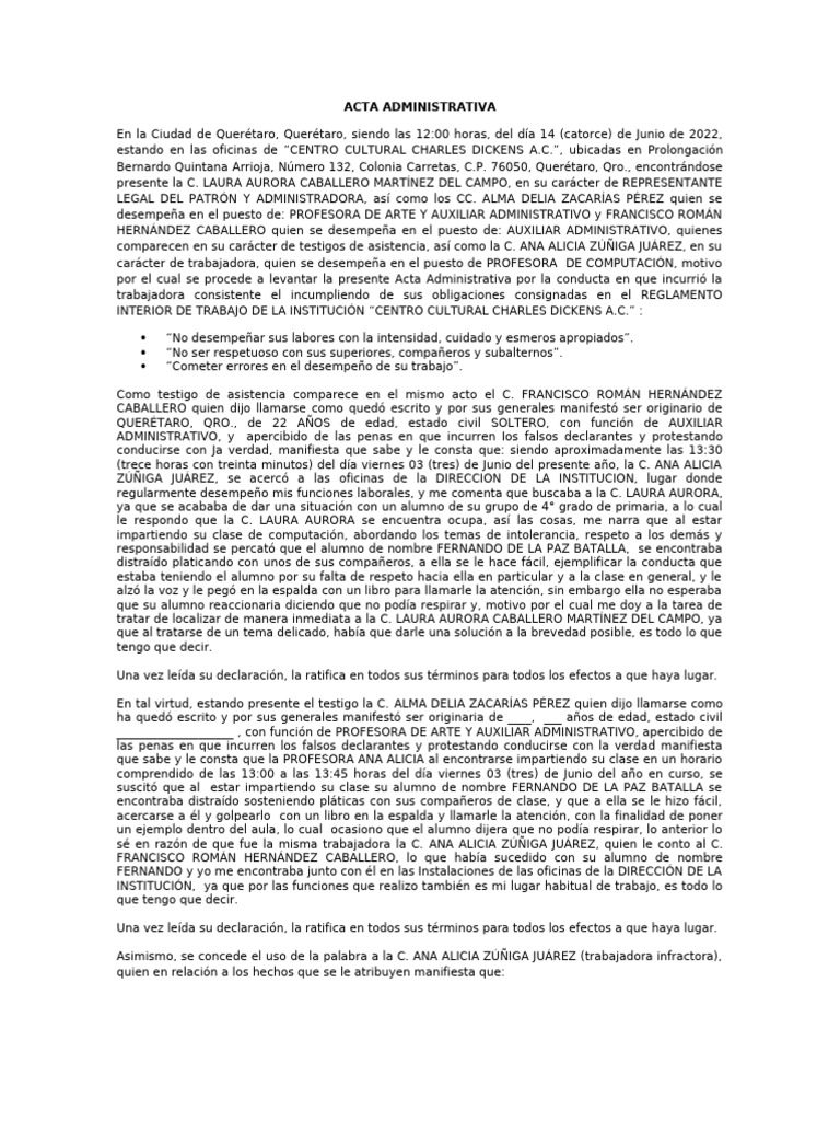 Acta Administrativa | PDF | Law