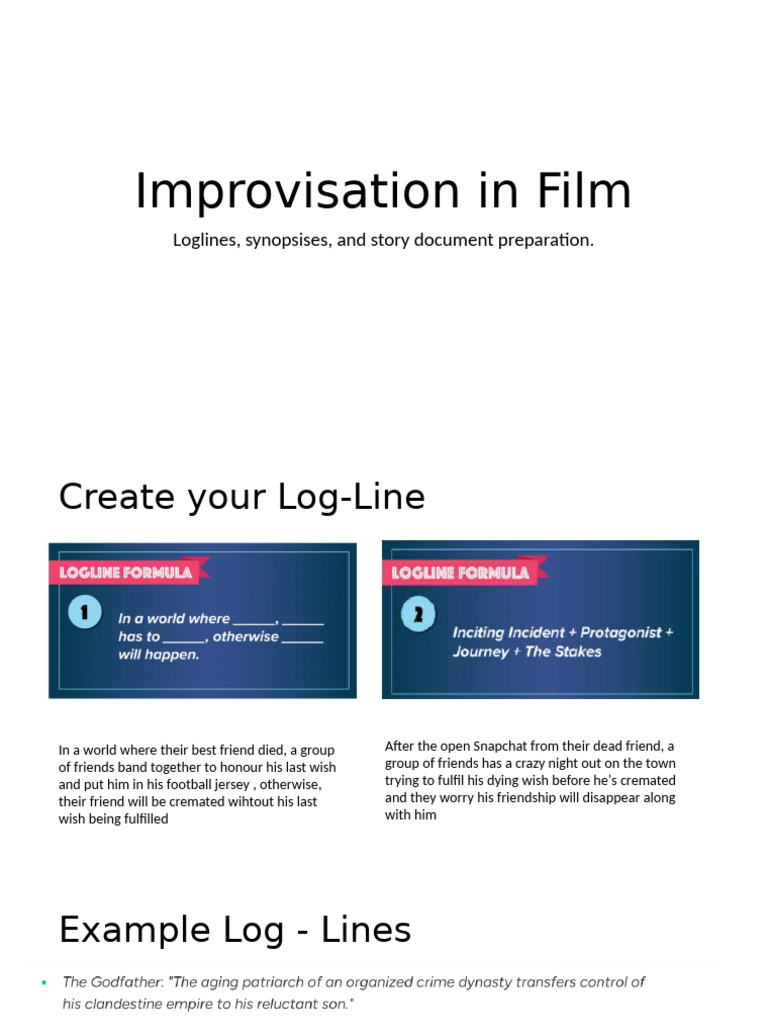 Improvisation - Logline, Synopsis and Story Document | PDF