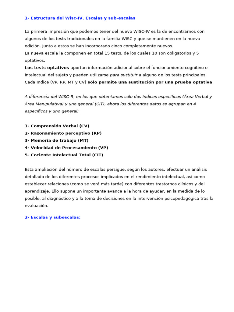 Wisc 4 | PDF