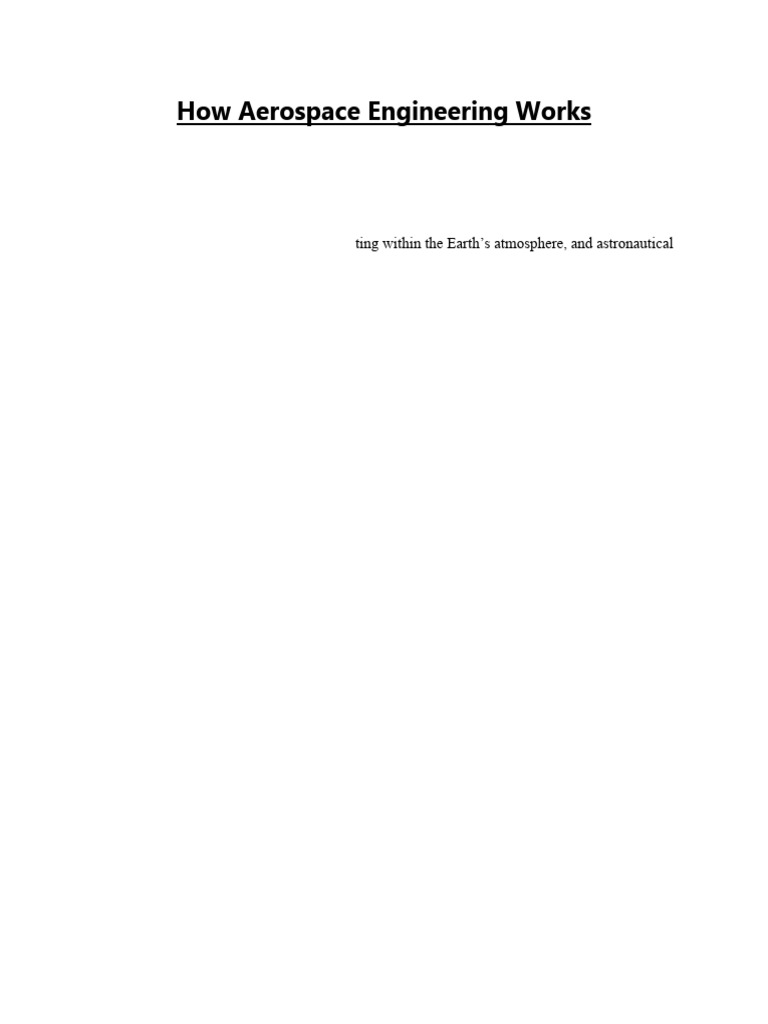 How Aerospace Engineering Works | PDF