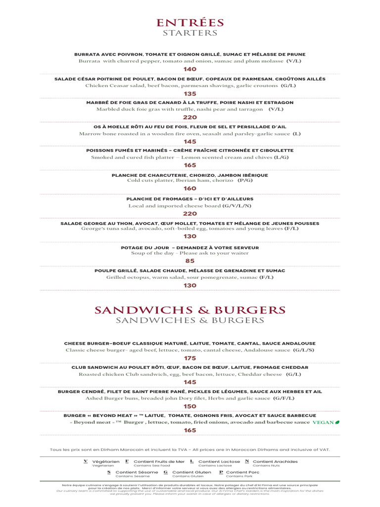 George Restaurant Menu | PDF