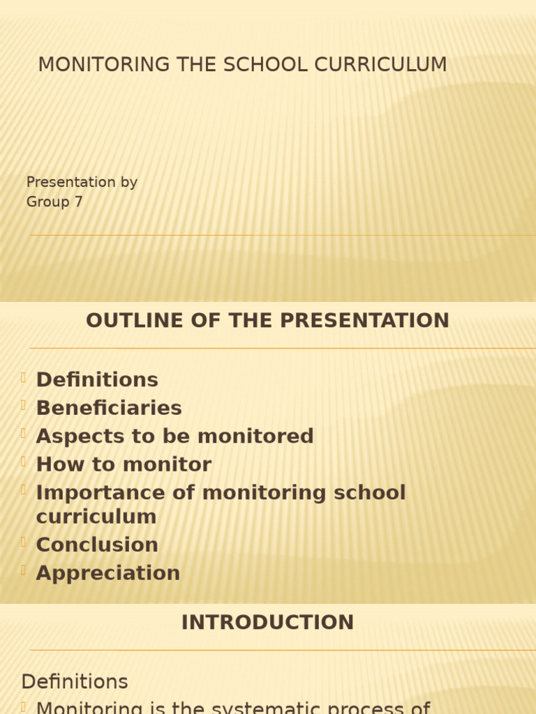 Monitoring The School Curriculum Presentation (Revised 01-07-2021) | PDF