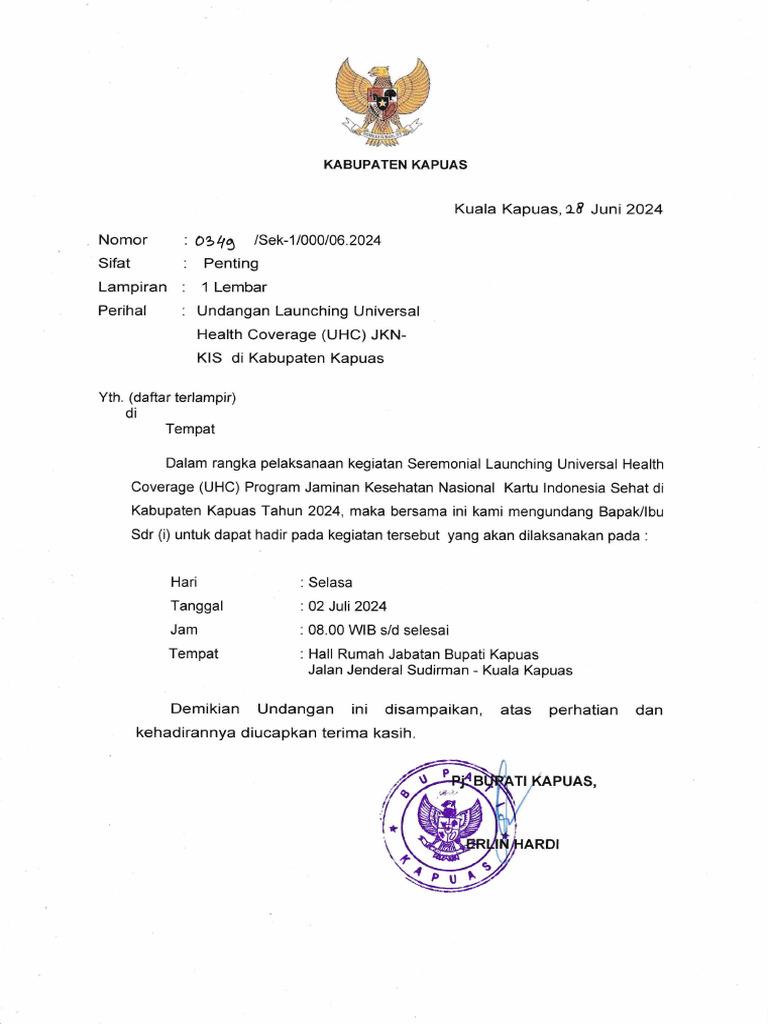 Scan Surat Undangan UHC | PDF