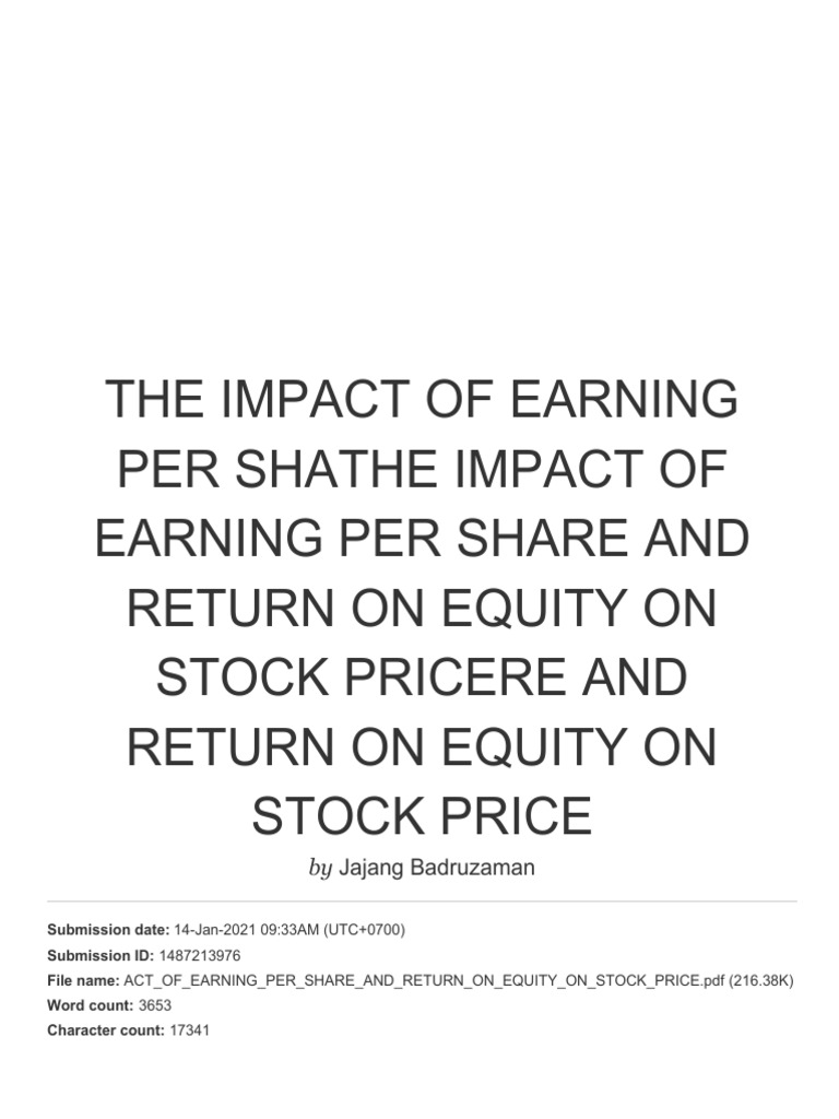 The Impact of Earning Per Shathe Impact of Earning Per Share and Return ...