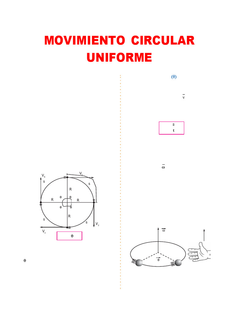 Movimiento Circular Uniforme | PDF | Velocidad | Vector Euclidiano