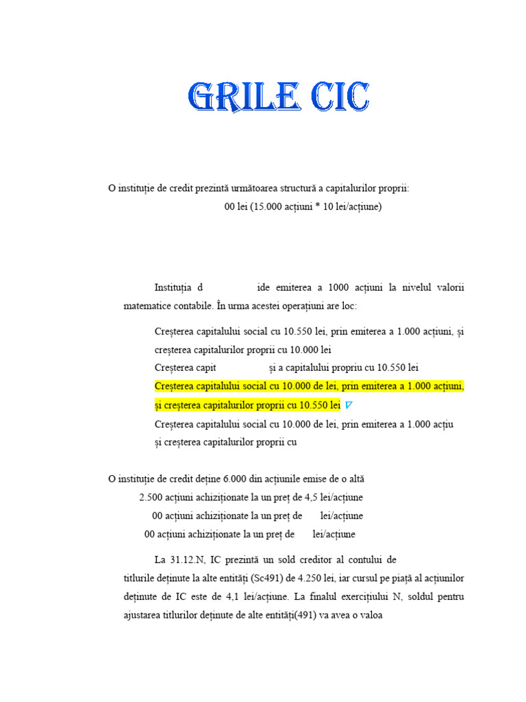 Toate Grilele Cic 1 | PDF