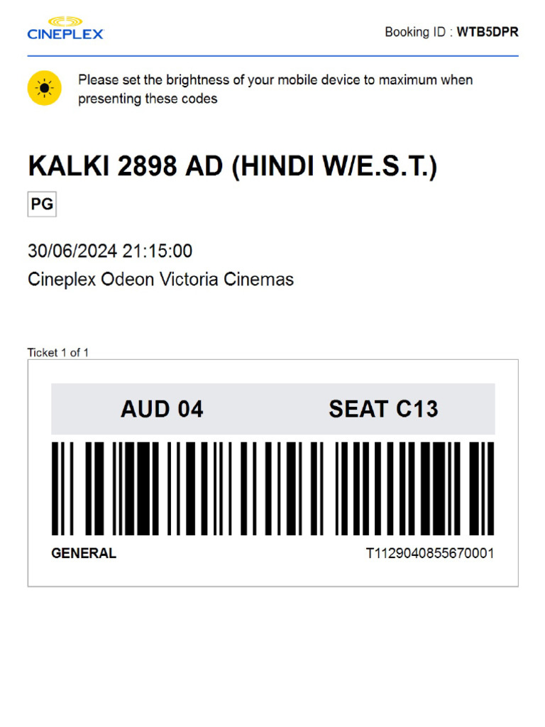 Kalki Ticket | PDF