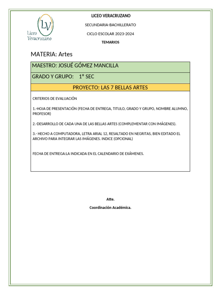 Proyecto 2do Par 2do Trim Artes 1ro Sec | PDF