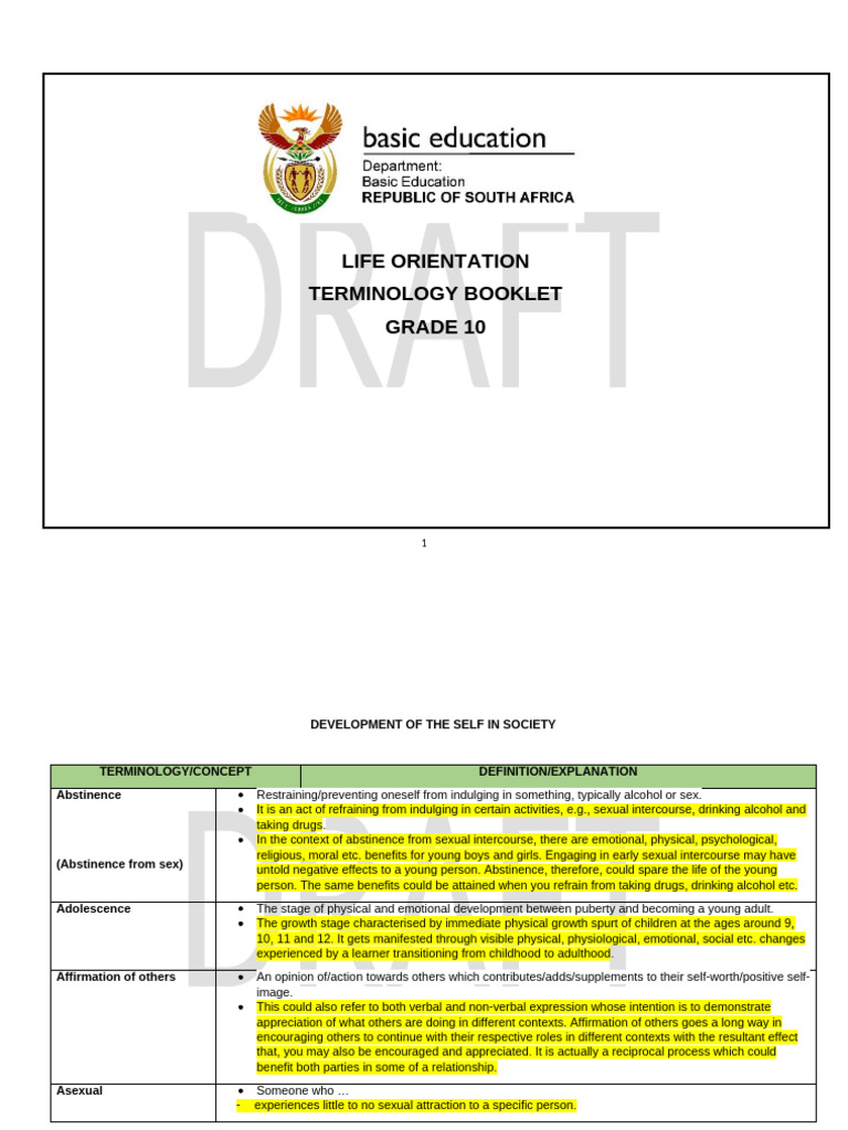 Latestfinal Lo Grade 10 - Term 1 - 4 Glossary of Terms and Concepts ...