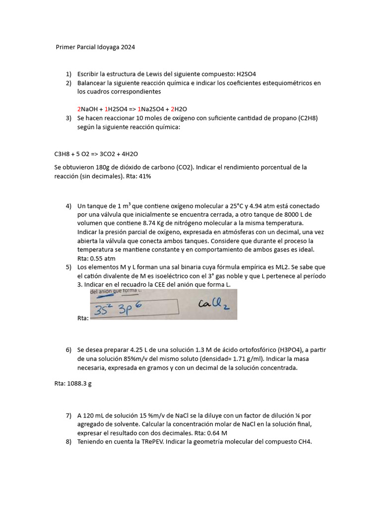 Primer Parcial Idoyaga 2024 | PDF