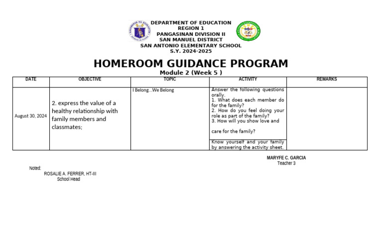 DLL HGP Module 2 Week 5 - 2024 | PDF