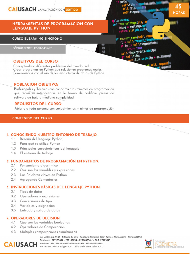 Herramientas de Programacion Con Lenguaje Python | PDF
