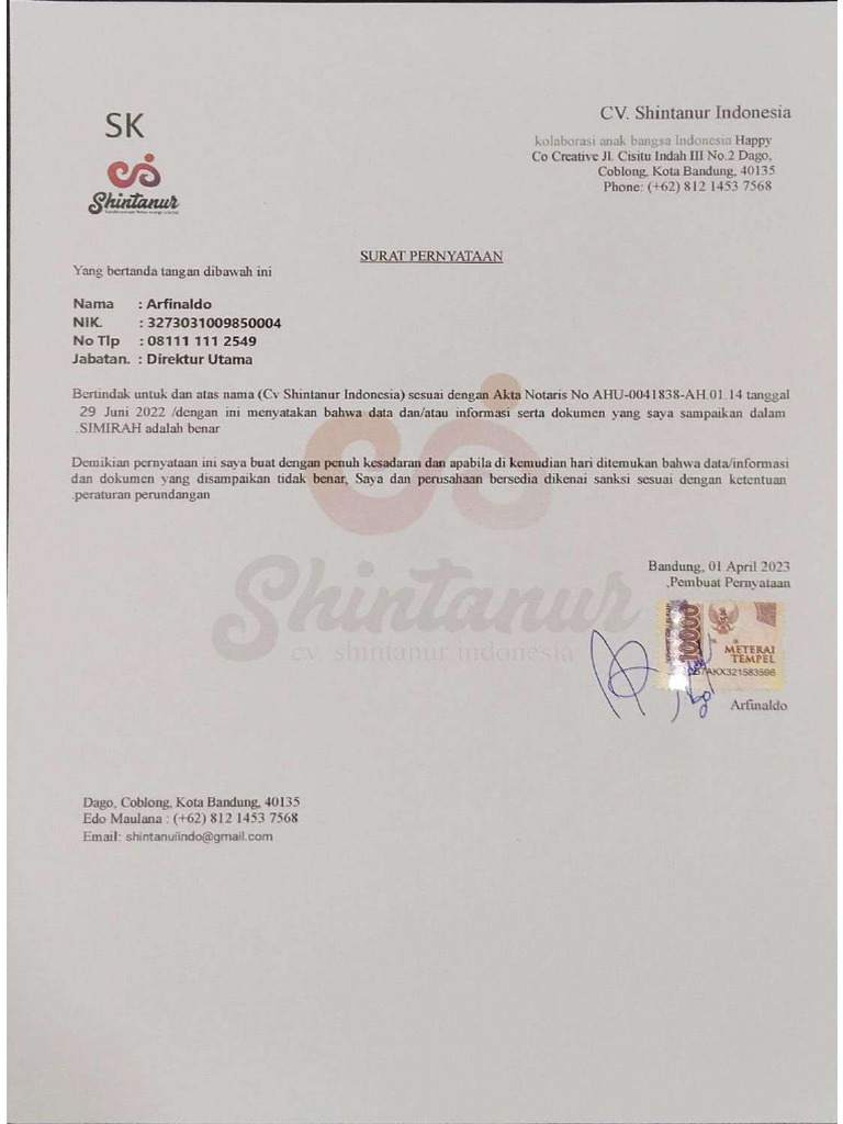 Contoh Surat Stakeholder | PDF