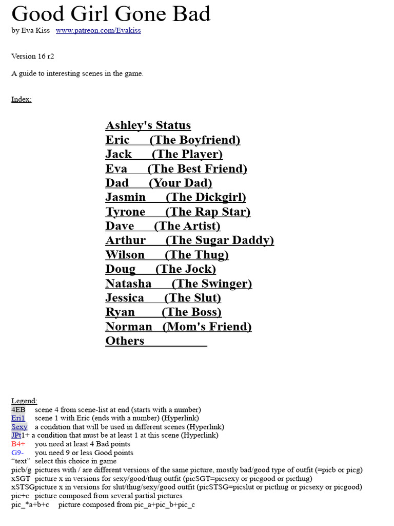 Good Girl Gone Bad - Scene Guide v16r2 | PDF