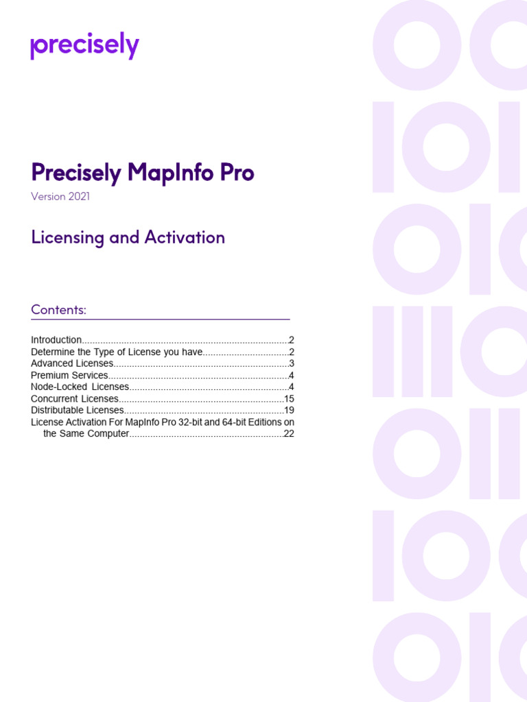 Mapinfo Pro v2021 Licensing Activation | PDF