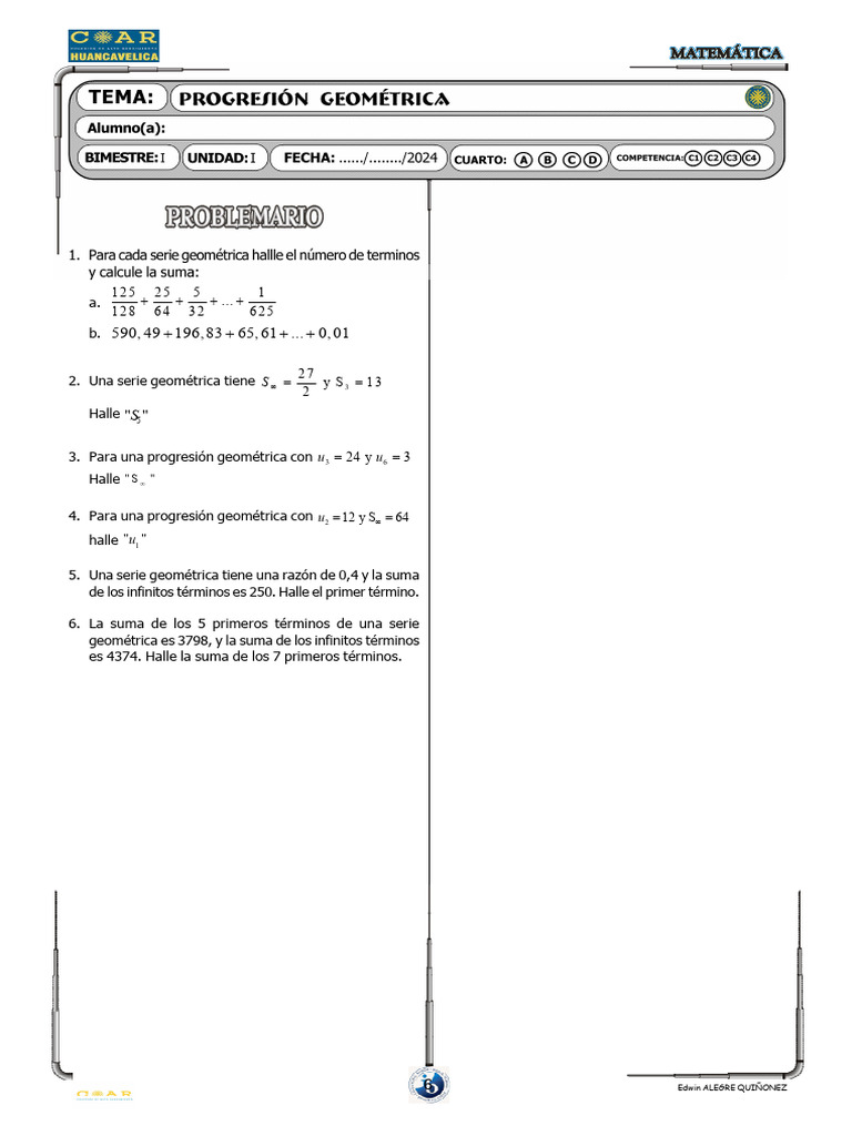 Practica Calificada 03 Cuarto 2024 | PDF