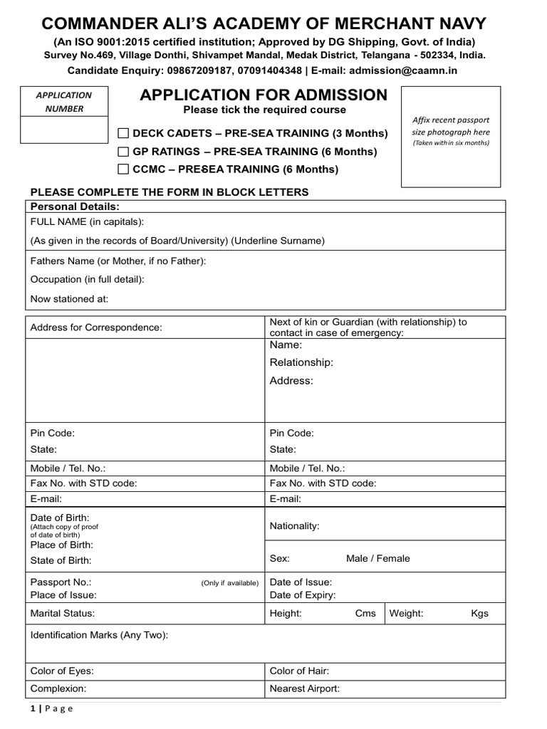 GP Rating Course Application | PDF