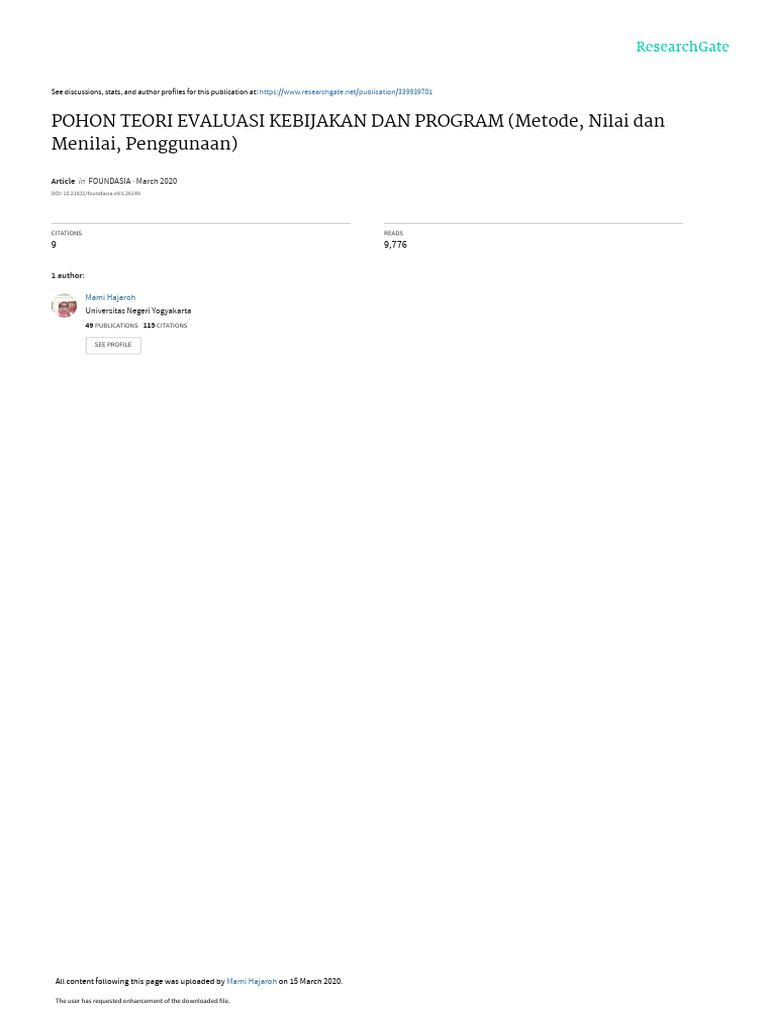 Model Teori Evaluasi | PDF