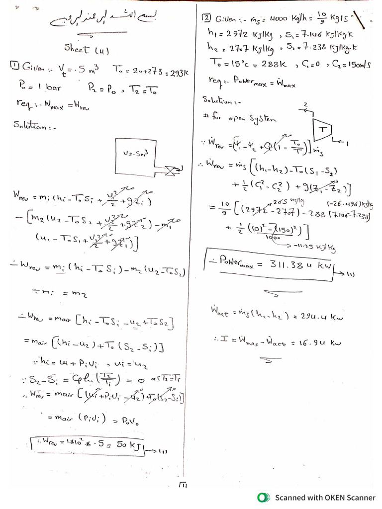 Sheet 4 Thermo 2 | PDF
