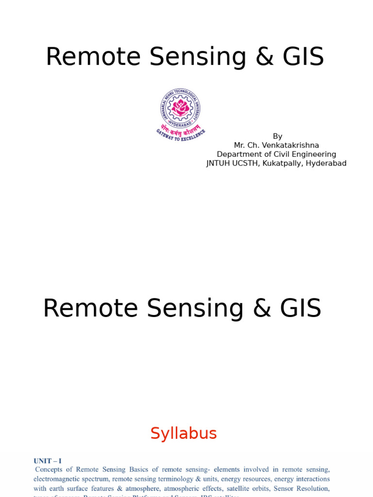 RS & GIS Unit 1 Part2 | PDF