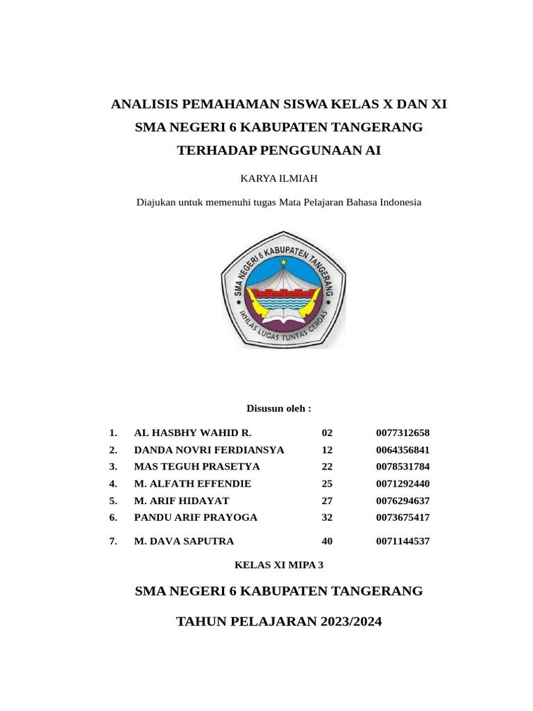 Proposal Kti Bahasa Indonesia | PDF