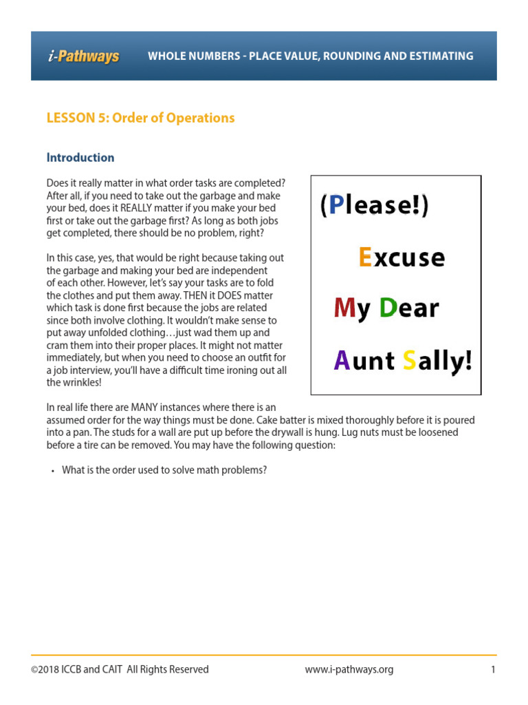 L.5 - Order-of-Operations | PDF