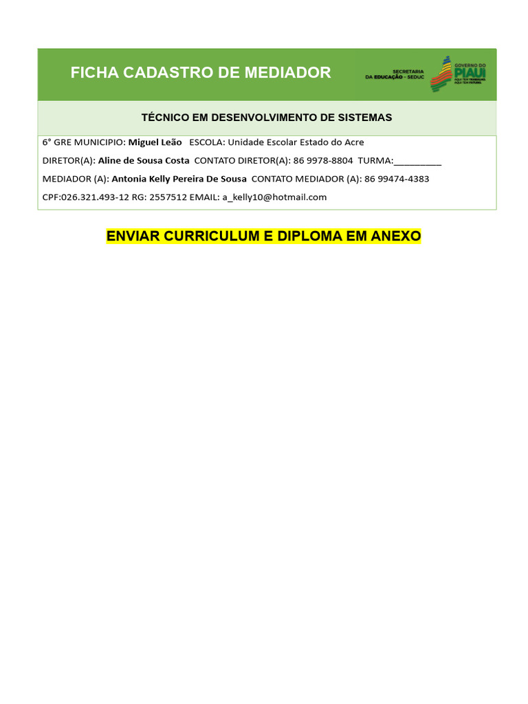 Modelo de FICHA | PDF