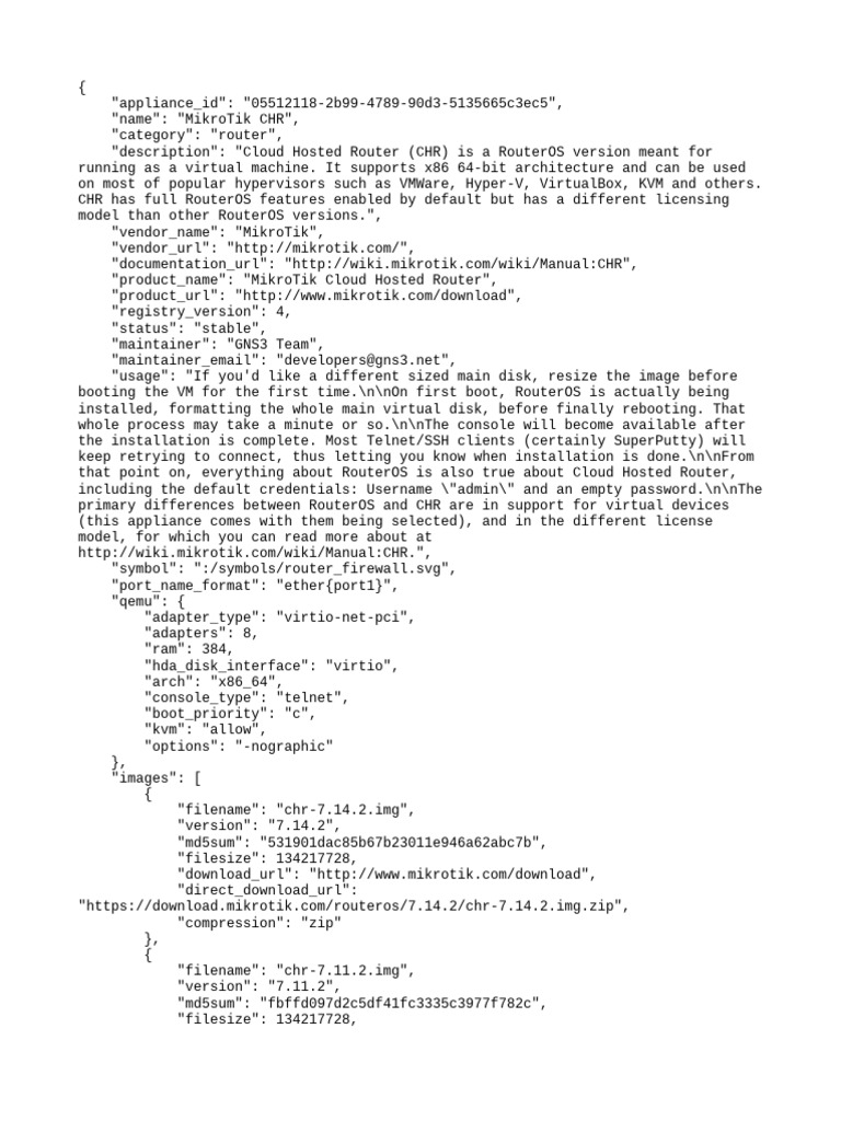Mikrotik CHR - Gns3a | PDF