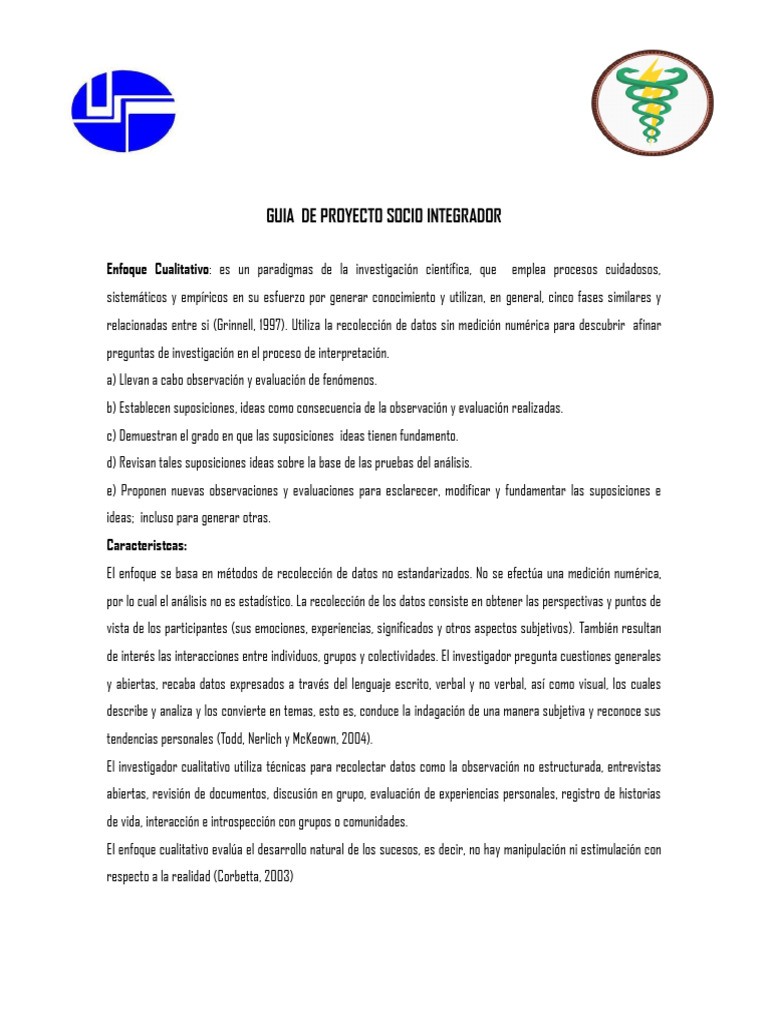 Guia de Proyecto Socio Integrador | PDF | Teoría | Observación