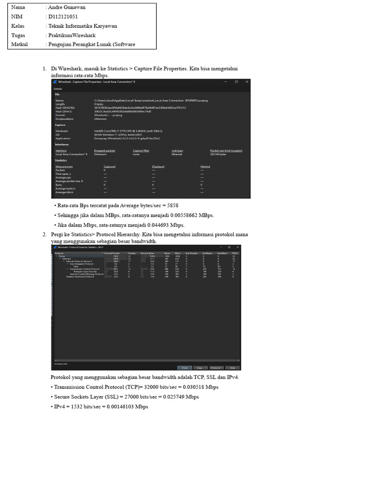 Andre Gunawan-Tugas PraktikumWireshark | PDF Andre Gunawan-Tugas PraktikumWireshark | PDF