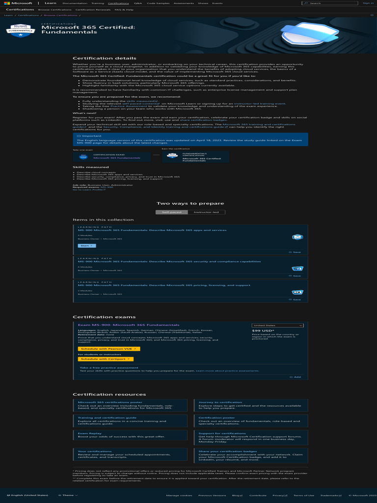Microsoft 365 Certified - Fundamentals - Certifications - Microsoft ...