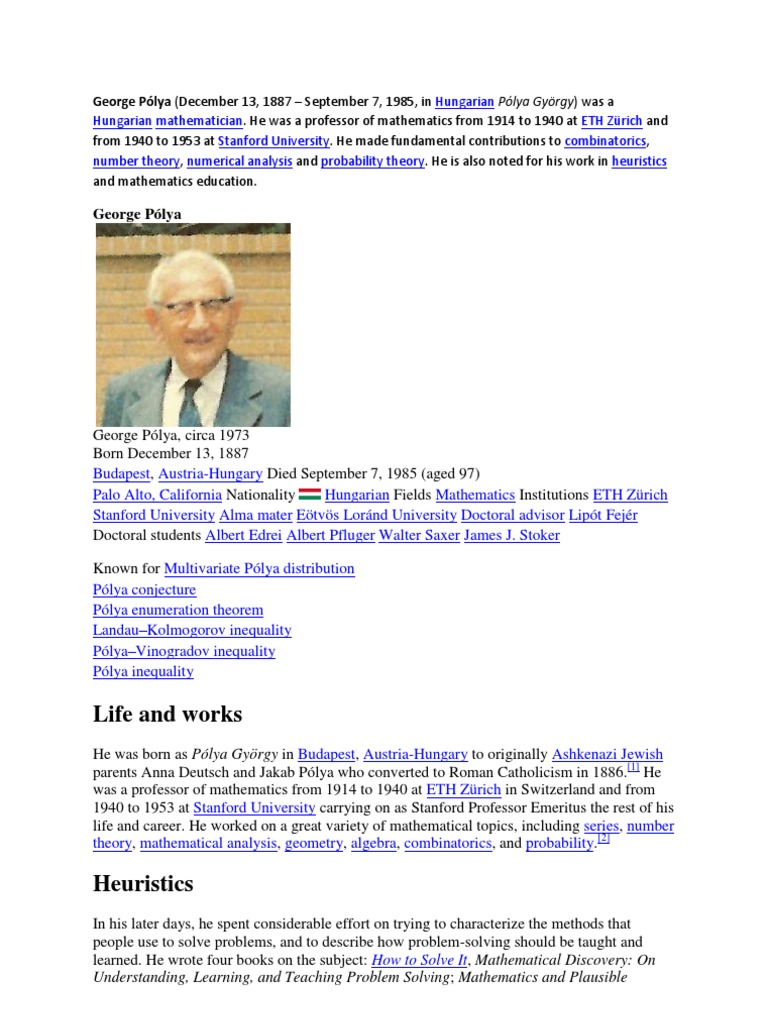 George Pólya | Discrete Mathematics | Combinatorics