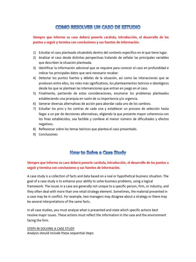 Como Resolver Un Caso | PDF