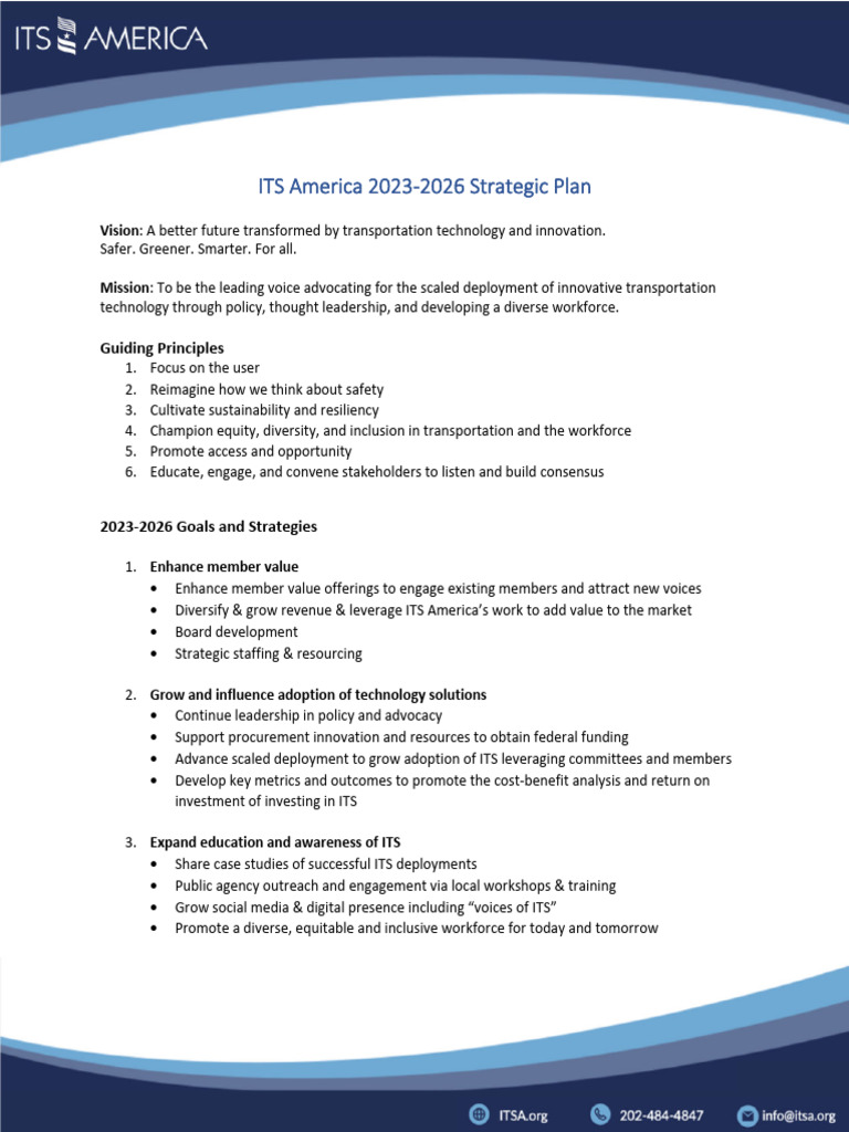 2026 ITS America Strategic Plan | PDF