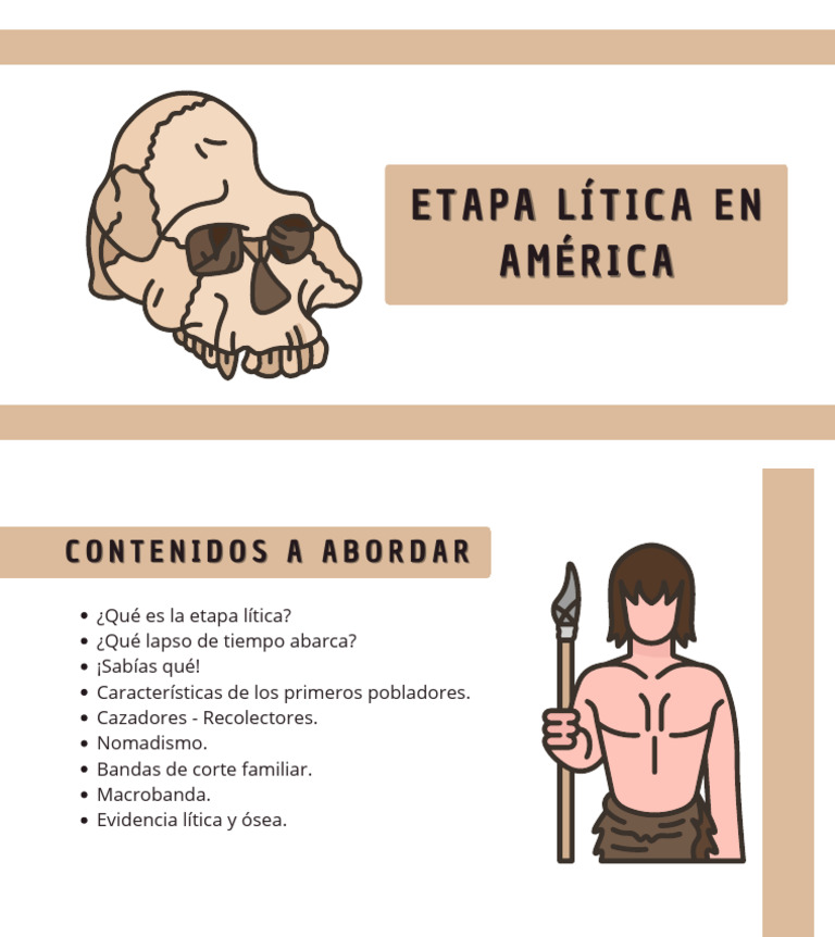Presentación Etapa Lítica en América Ordenado Opaco | PDF