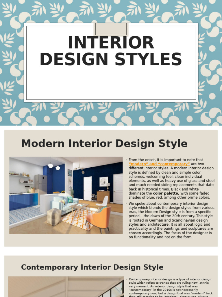 Interior Design Styles | PDF