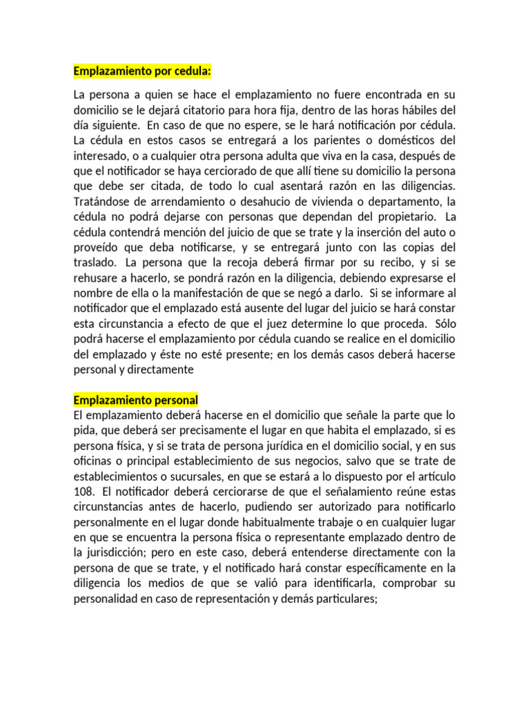 Emplazamiento DPC | PDF