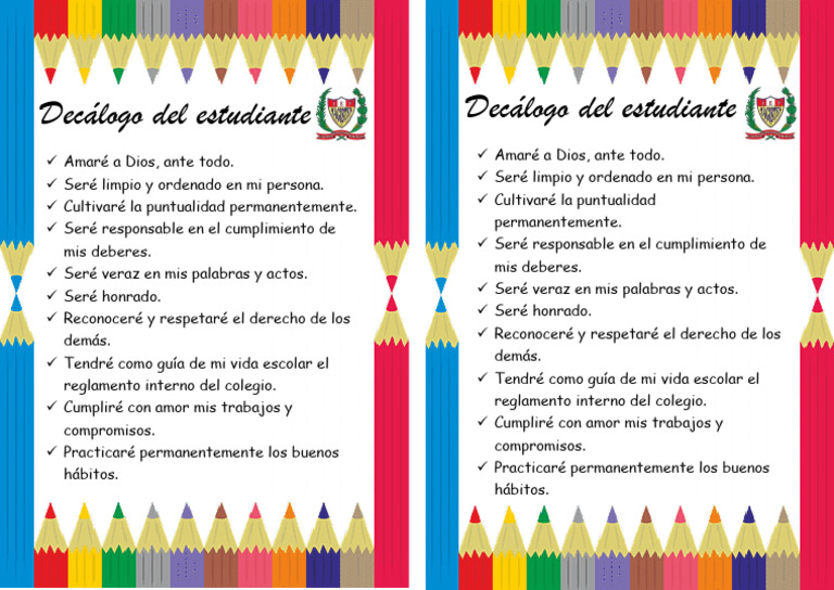 Decálogo Del Estudiante | PDF