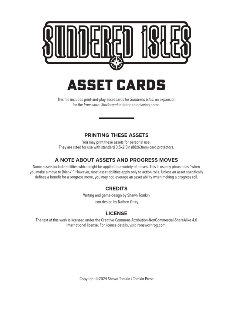 Sundered Isles Assets Sheets | PDF