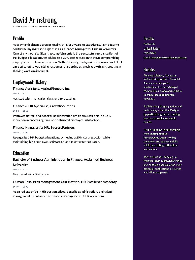 David Armstrong CV | PDF